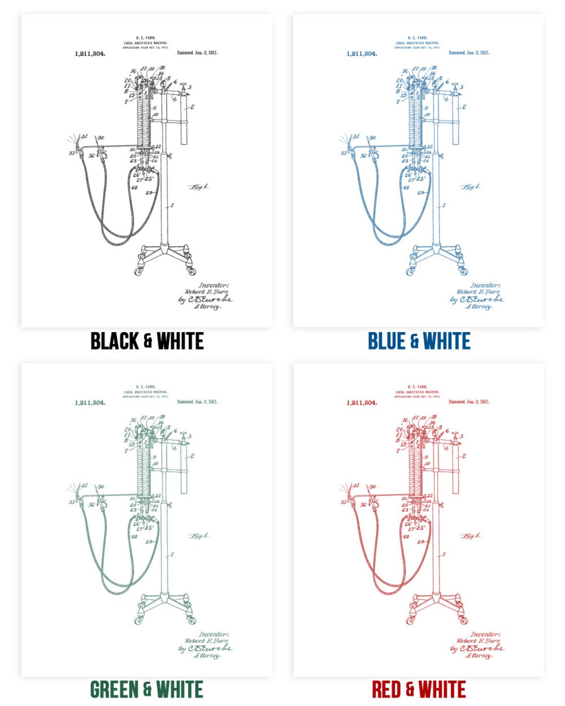Anesthesia Machine Poster Print Med School Art Surgeon Gift - Etsy
