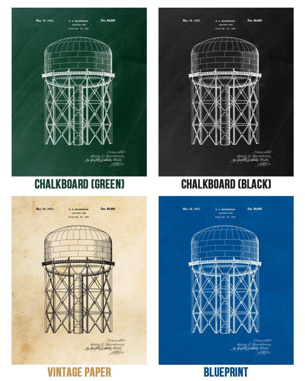 Water Supply Tank Poster Print Water Technician City Worker | Etsy