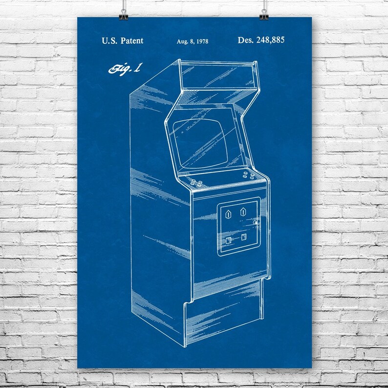 Arcade Video Game Cabinet Poster Print Arcade Blueprint - Etsy