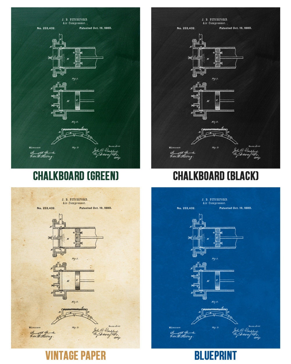 Air Compressor Poster Print Mechanical Engineer Contractor - Etsy