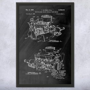 Slant Six Engine Patent Wall Art | Poster, Canvas or Framed | Mechanic ...