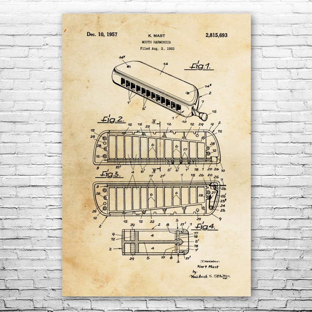 Chromatic Harmonica Poster Print Harmonica Decor Blues - Etsy