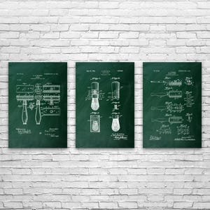Shaving Razor Posters Set of 3, Shaving Gift, Safety Razor Art, Beard ...