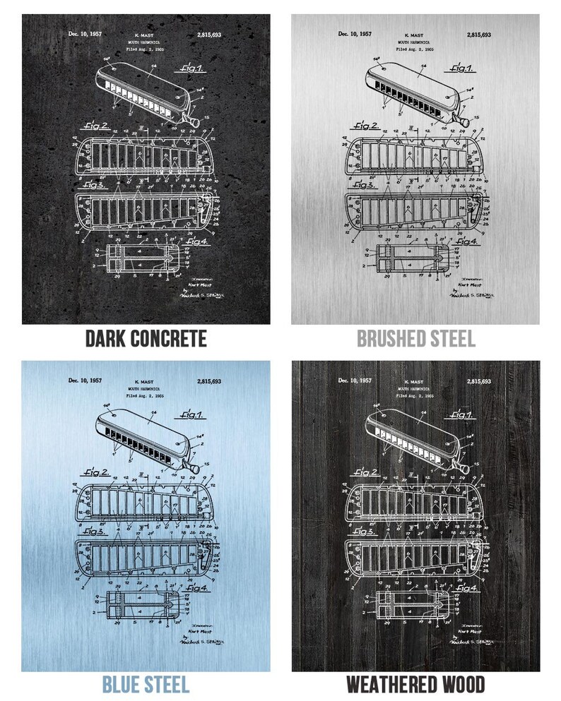 Chromatic Harmonica Poster Print Harmonica Decor Blues | Etsy