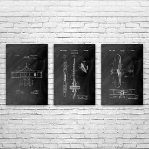 Early Flight Patent Wall Art Set of 3: Aviation Art, Pilot Gift - Etsy