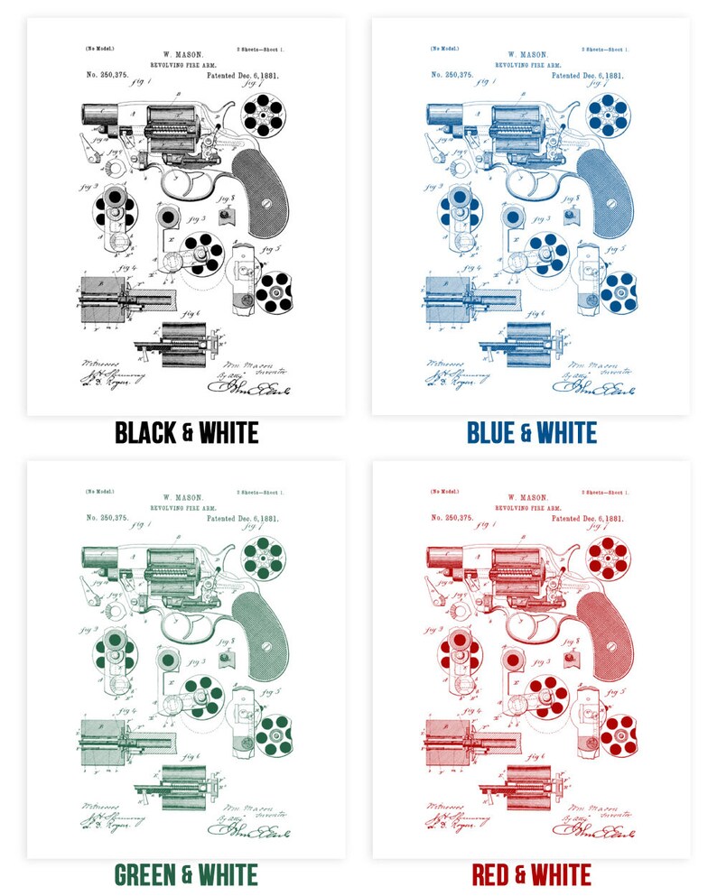 Revolver Handgun Poster Print 38 Special Gun Blueprint - Etsy