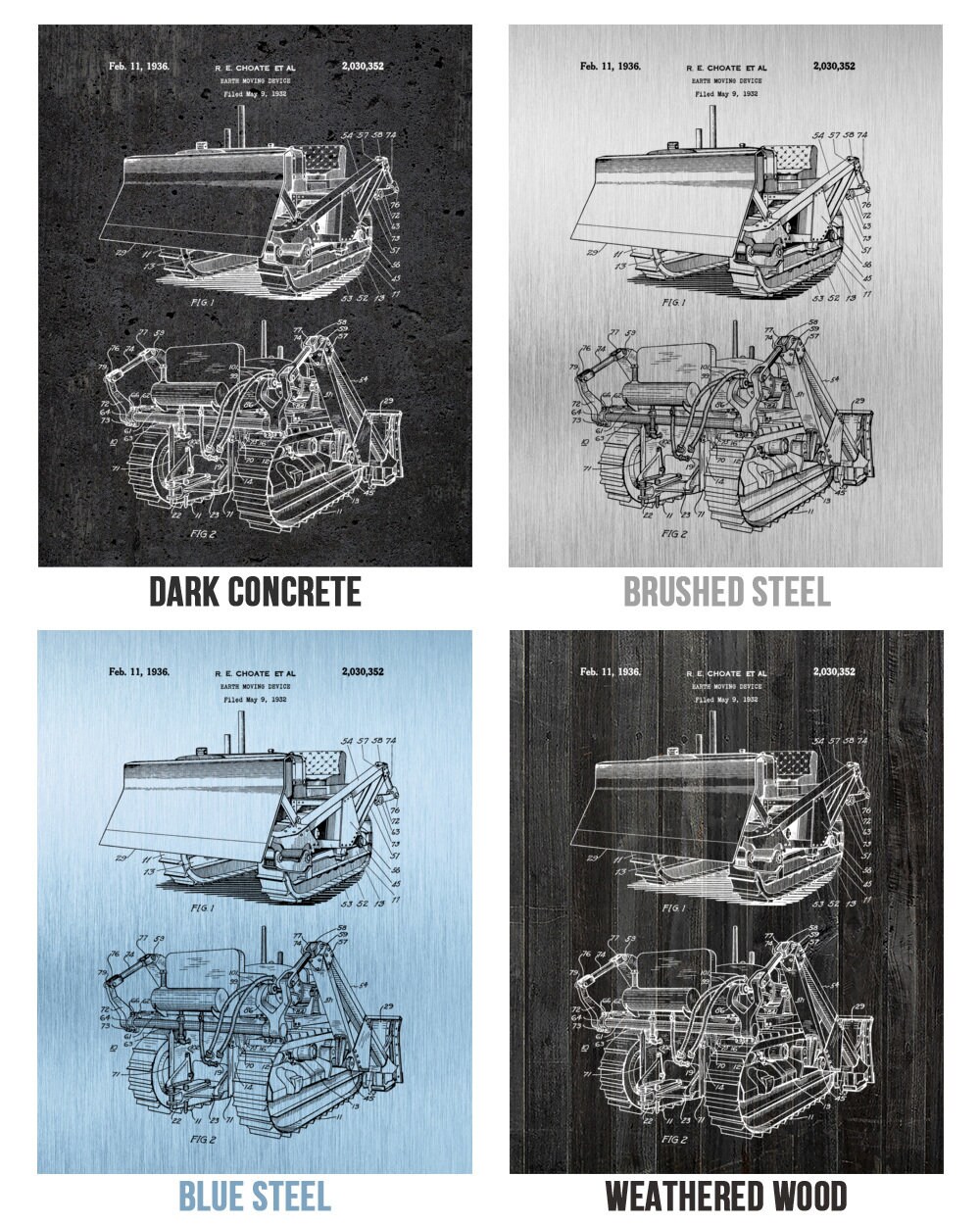 Bulldozer Earth Mover Poster Print Carpenter Gift | Etsy