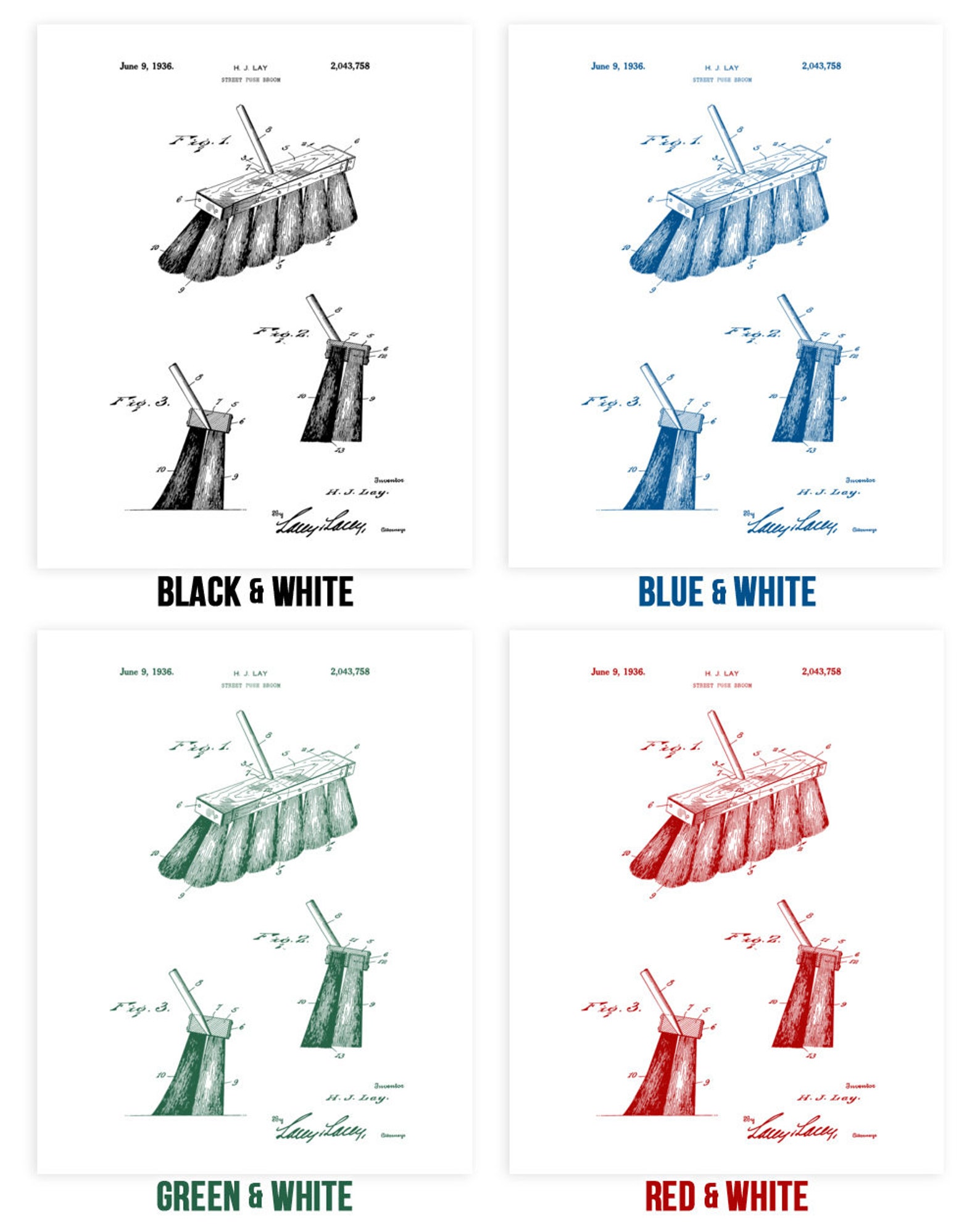 Street Sweepers Broom Poster Print Grounds Keeper Custodian - Etsy