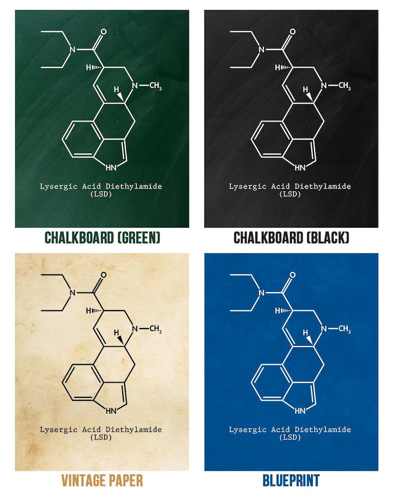LSD Molecule Poster Print Acid Art Print Stoner Gift Lsd - Etsy