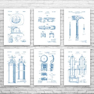 Firefighting Patent Wall Art Set of 6: Firehouse Wall Art, First ...