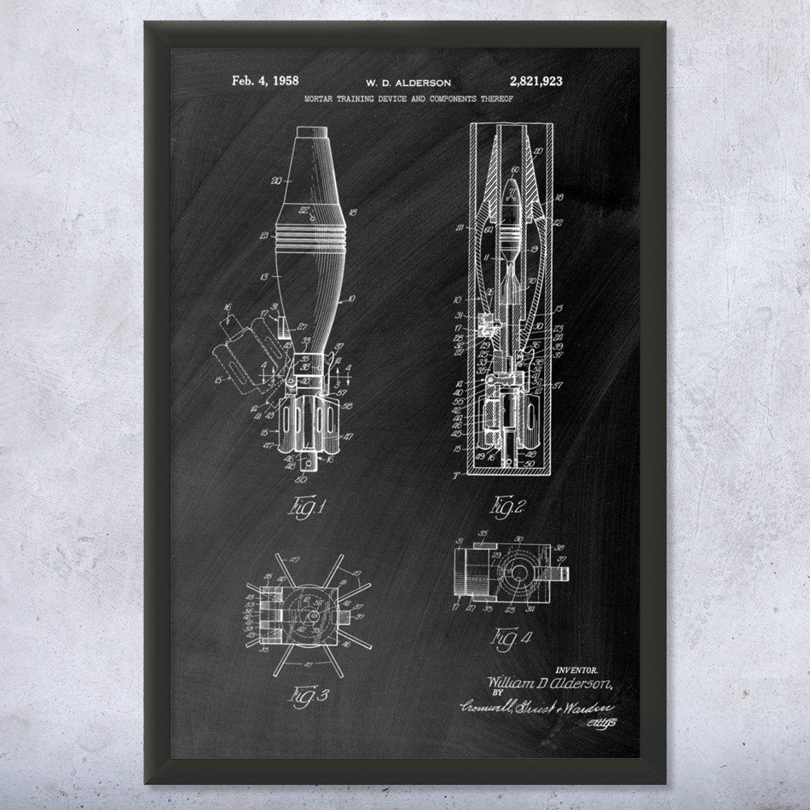Framed Mortar Shell Wall Art Print Munitions Technician | Etsy