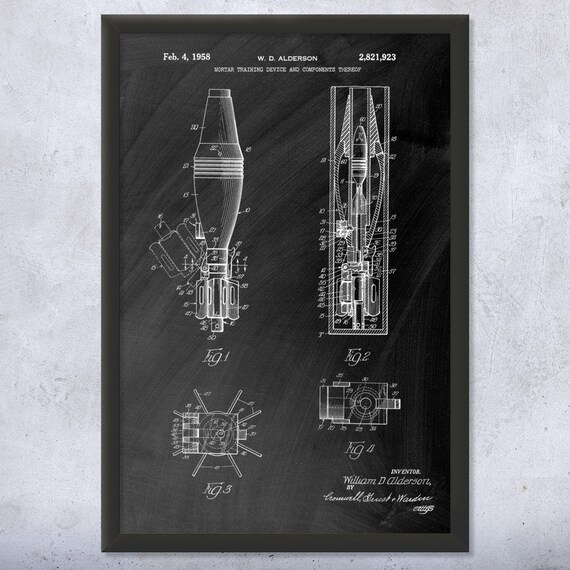Framed Mortar Shell Wall Art Print Munitions Technician | Etsy