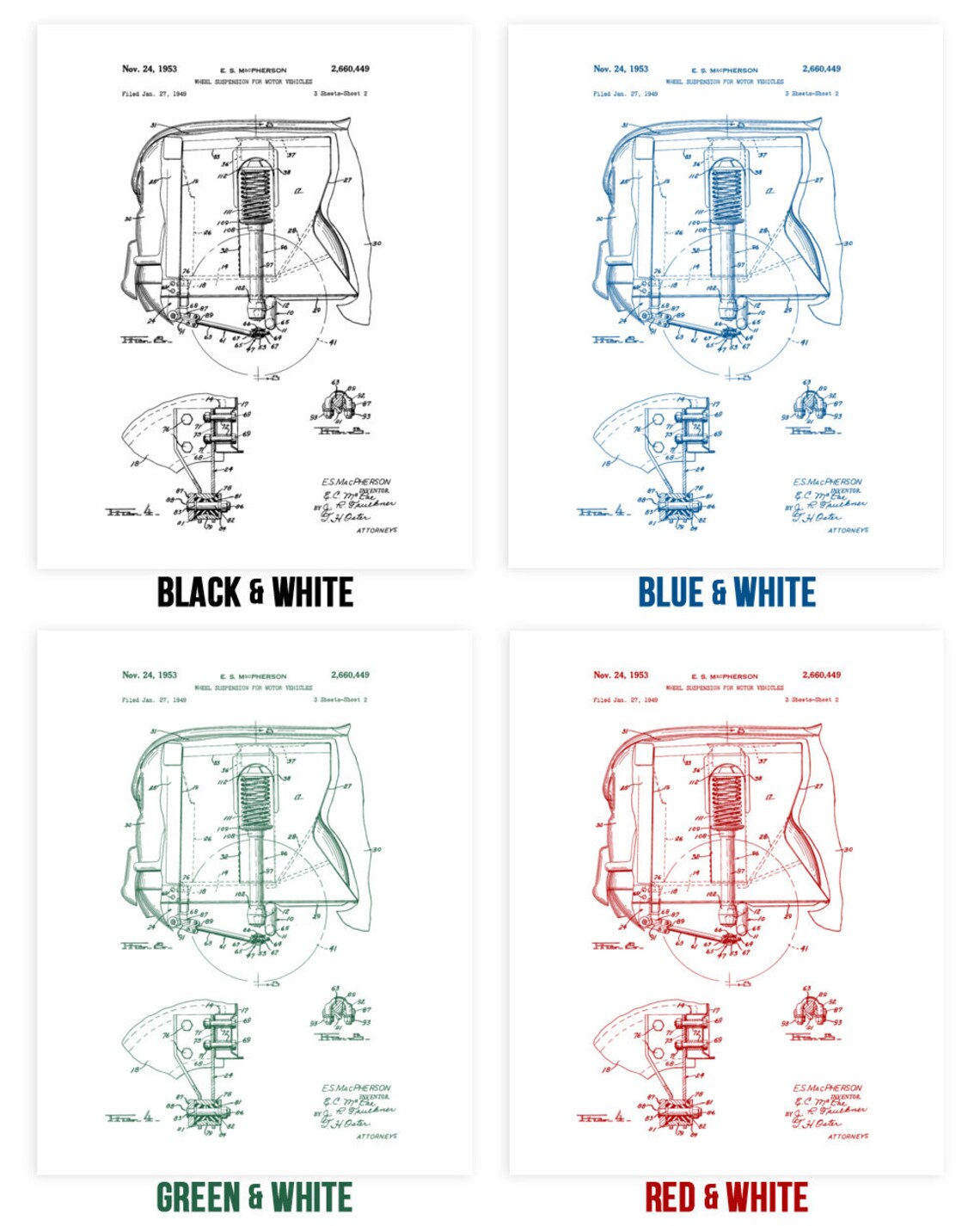 MacPherson Strut Spring Poster Print Mechanic Gift Repair | Etsy