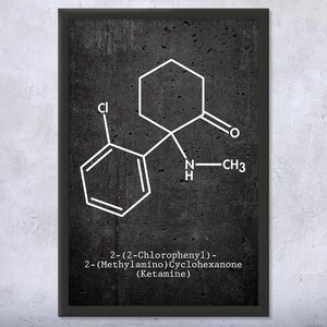 Ketamine Molecule Wall Art Poster, Canvas or Framed Veterinarian Gift ...