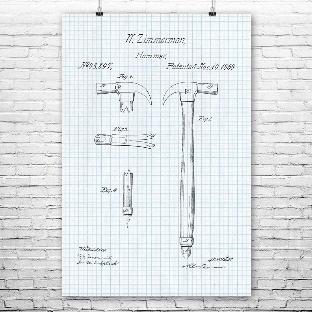 Claw Hammer Poster Print Woodworking Art Carpenter Gifts - Etsy