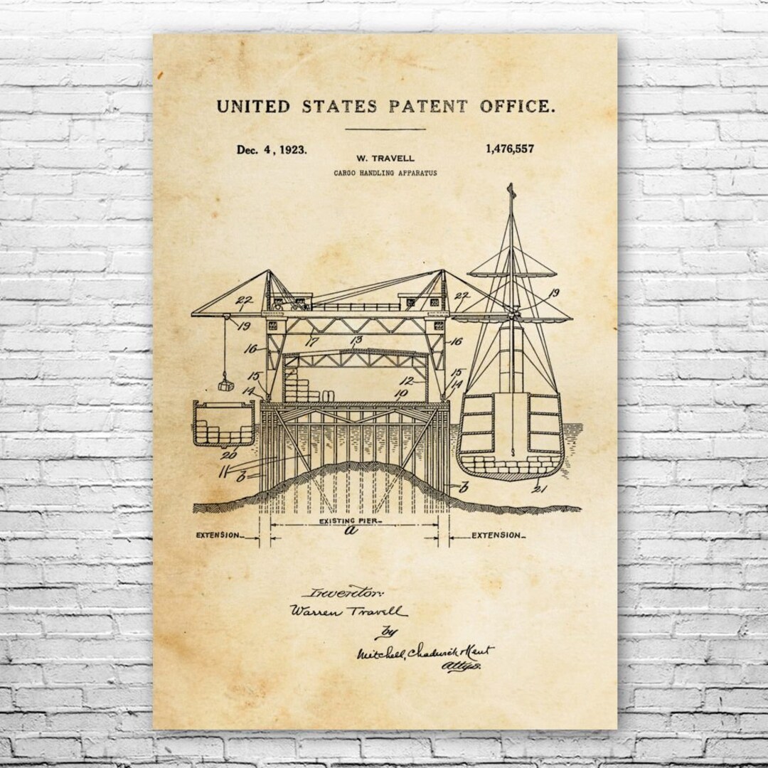 Cargo Dock Poster Print, Longshoreman Gift, Industrial Art, Dock Worker ...