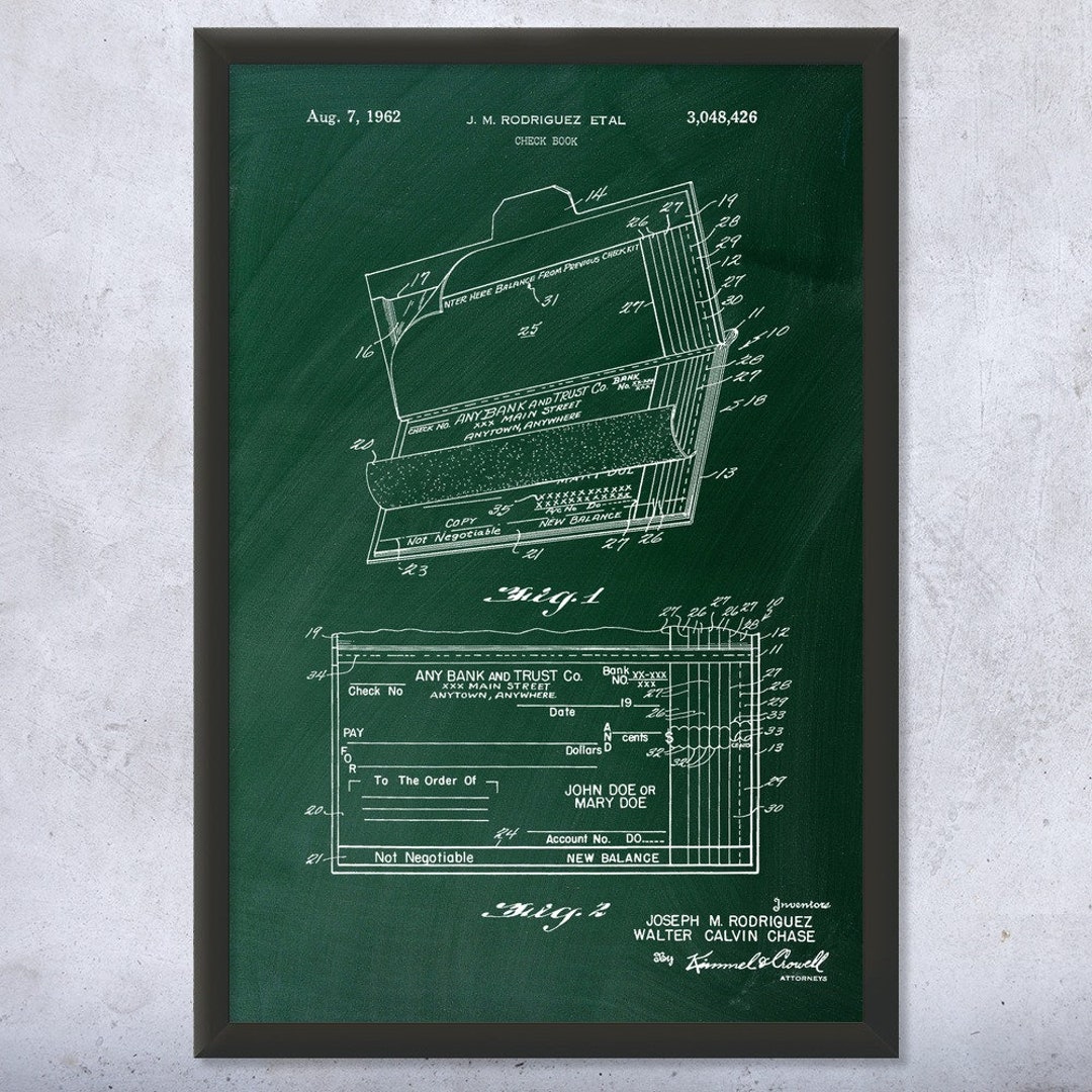 Framed Check Book Wall Art Print, CPA Gifts, Bank Manager, Accountant ...