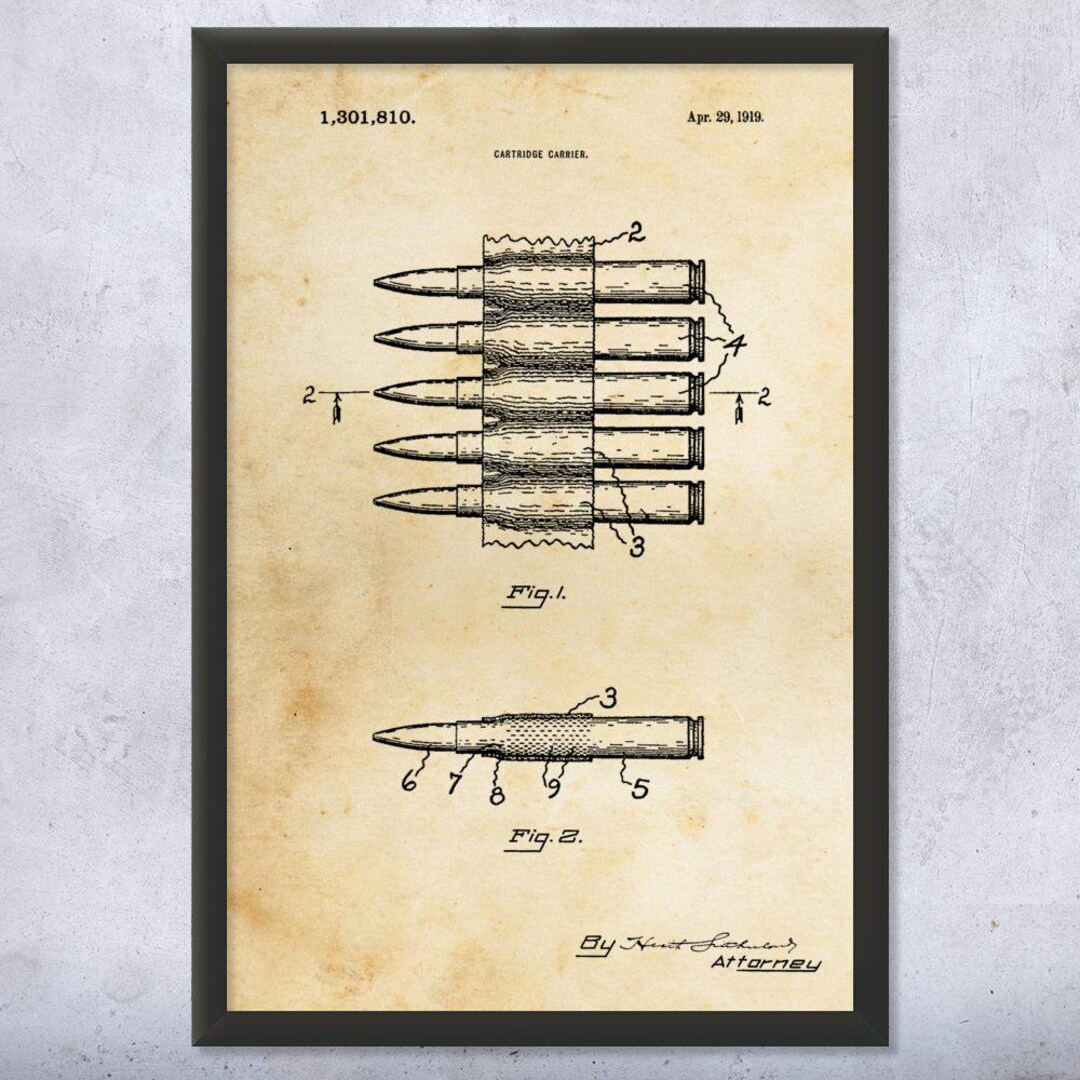Ammo Belt Patent Art Print: Soldier Gift, Gun Blueprint - Etsy