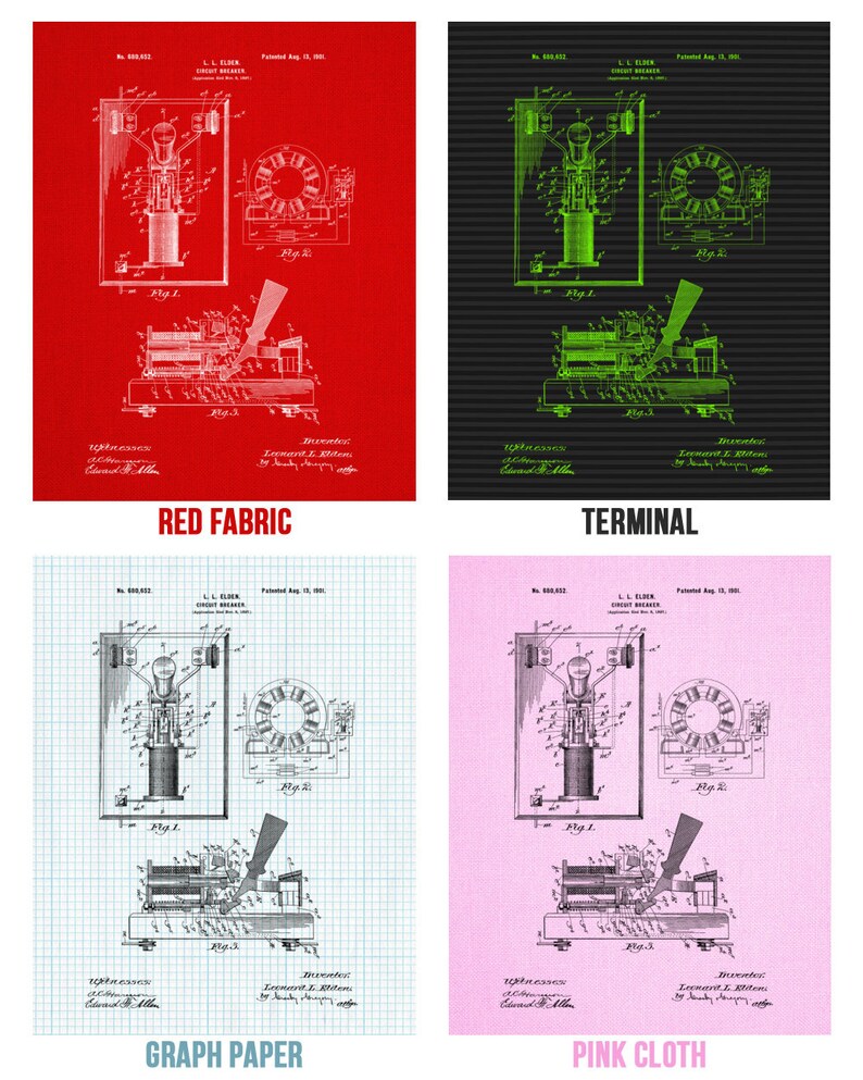 Framed Circuit Breaker Wall Art Print Electrician Gift | Etsy