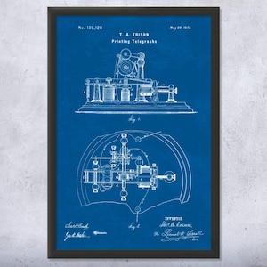 Edison Telegraph Patent Wall Art | Poster, Canvas or Framed | Telegraph ...