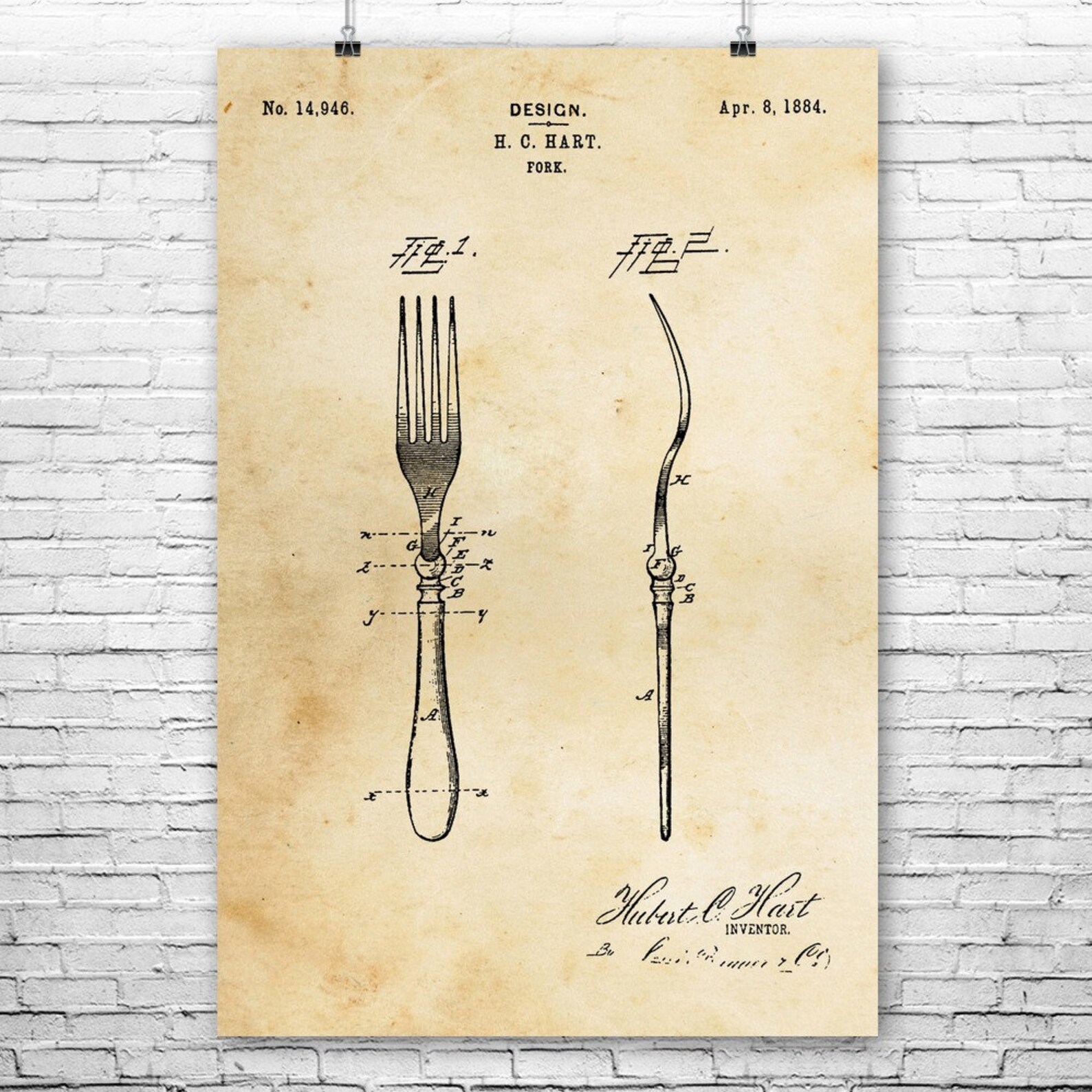 Fork Poster Print Kitchenware Art Culinary Gifts Kitchen - Etsy