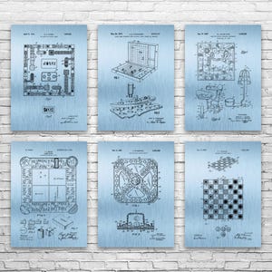 Board Game Patent Wall Art Set of 6 | Poster, Canvas or Framed ...