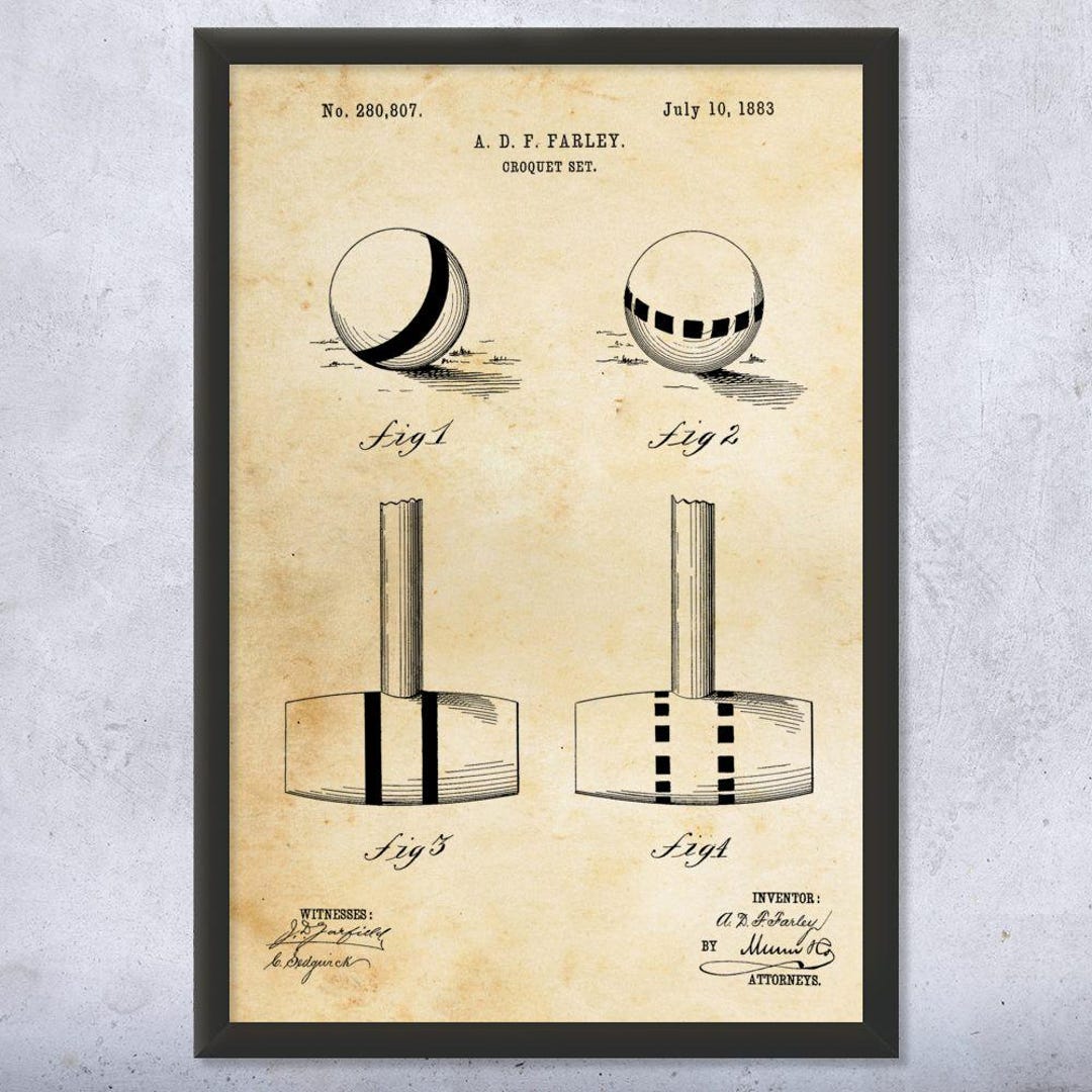 Croquet Ball Patent Art Print: Sports Posters, Croquet Gift - Etsy