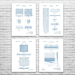 Flooring Patent Wall Art Set of 4: Interior Decorator, Contractor Gifts ...