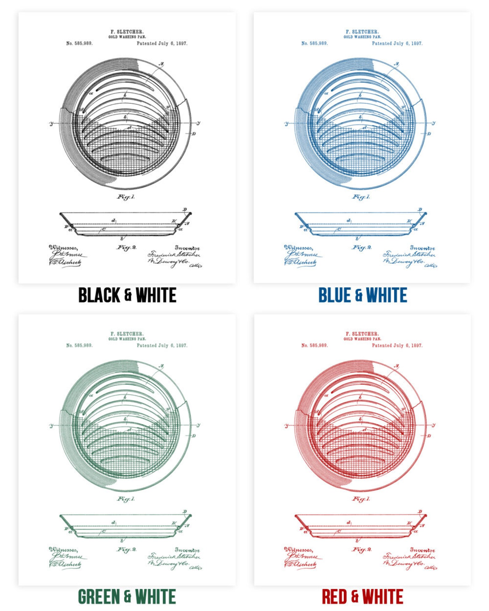 Gold Sifting Pan Poster Print Mining Decor Gold Prospector - Etsy