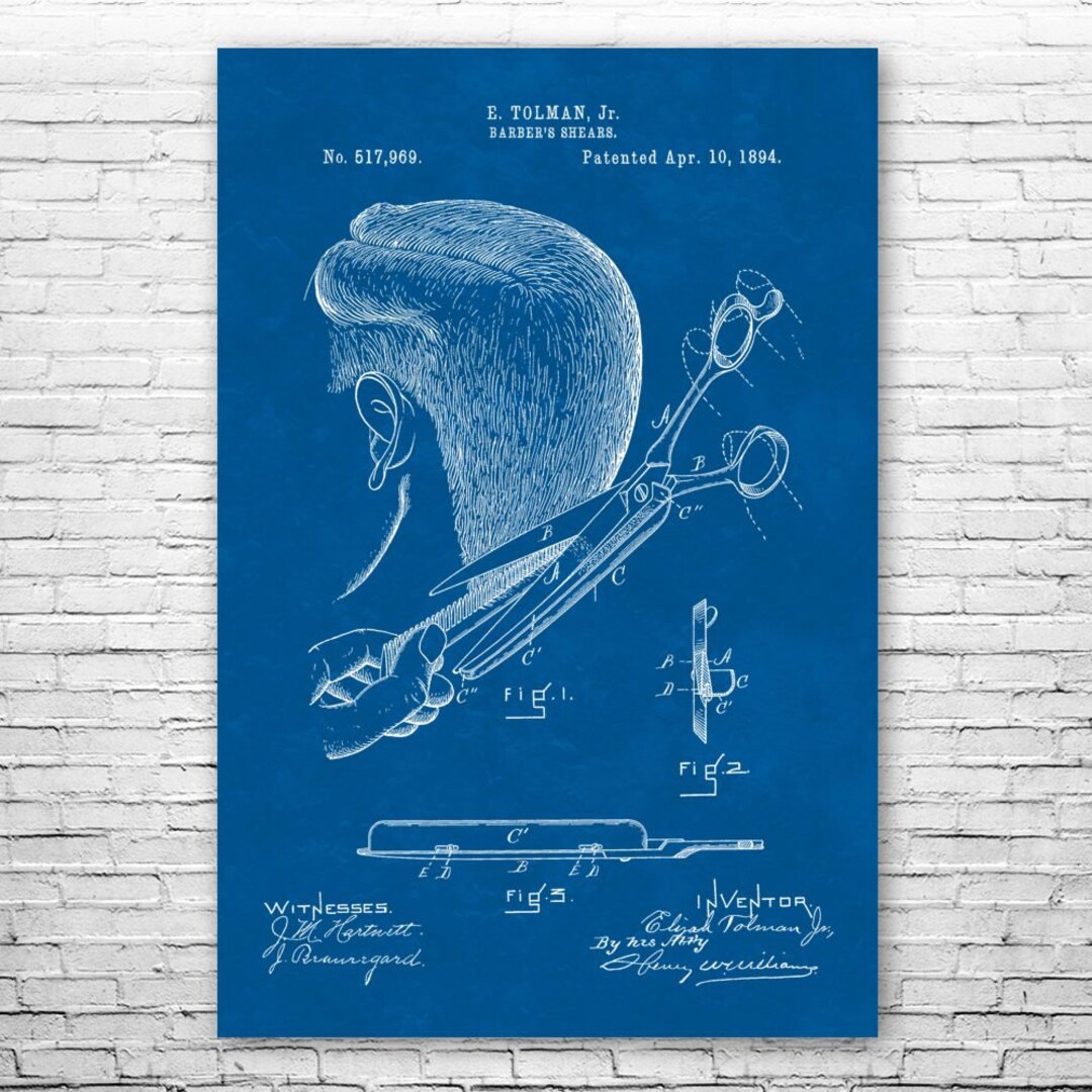 Barbers Scissors Poster Print, Barber Shop Art, Bathroom Decor, Barber ...