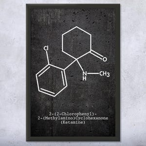 Ketamine Molecule Wall Art | Poster, Canvas or Framed | Veterinarian ...