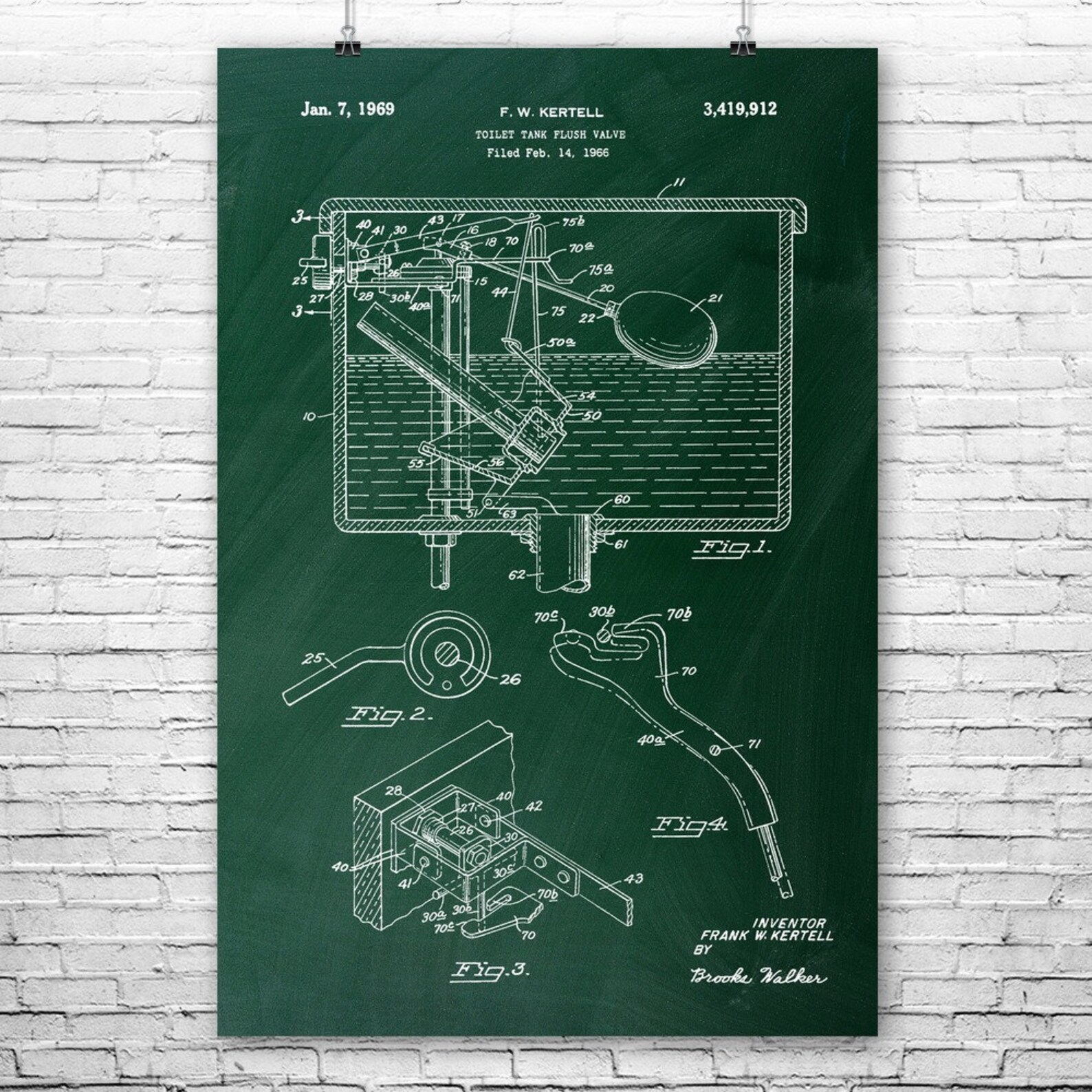 Toilet Flush Valve Poster Print Bathroom Art Plumber Gift - Etsy