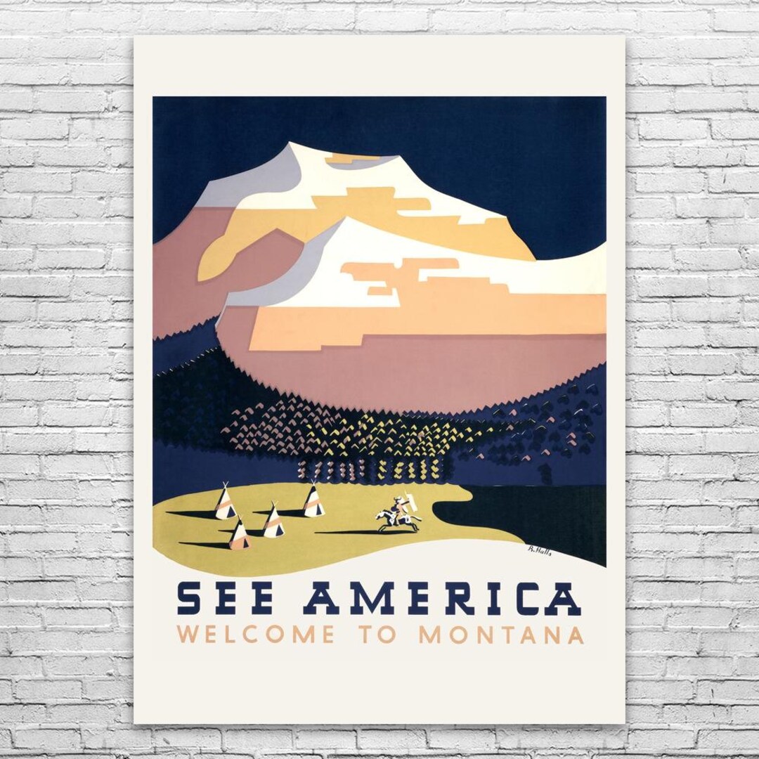Montana See America WPA Poster Art: Outdoors Art - Etsy