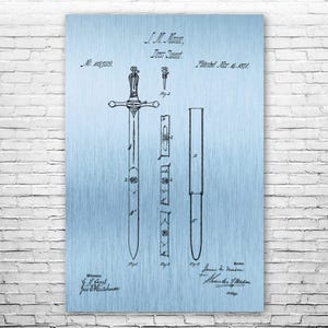 Dress Sword Poster Print, Medieval Art, Sword Blueprint, Bladesmith ...
