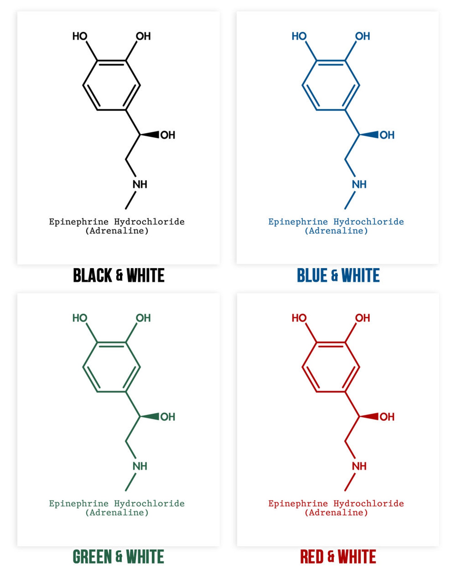 Adrenaline Molecule Poster Print Biology Teacher Gift - Etsy