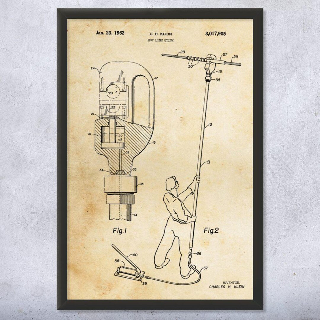 Hot Stick Patent Art Print: Lineworker Gift, Powerline Tech - Etsy