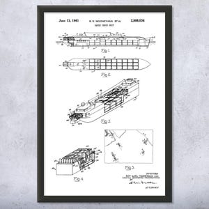 Framed Cargo Ship Wall Art Print, Longshoreman Gift, Harbor Master ...