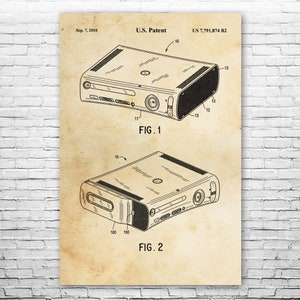 Video Game Console Poster Print, Game Room Decor, Arcade Art, X Box ...