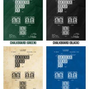 Framed Postage Stamps Wall Art Print, Stamp Collector, Postal Clerk ...