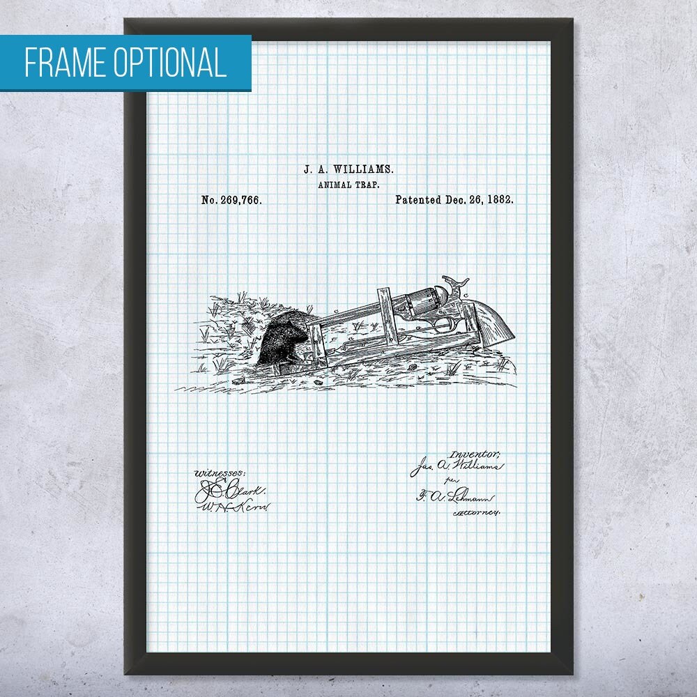 Gun Powered Mouse Trap Poster Print Exterminator Gift Rat | Etsy