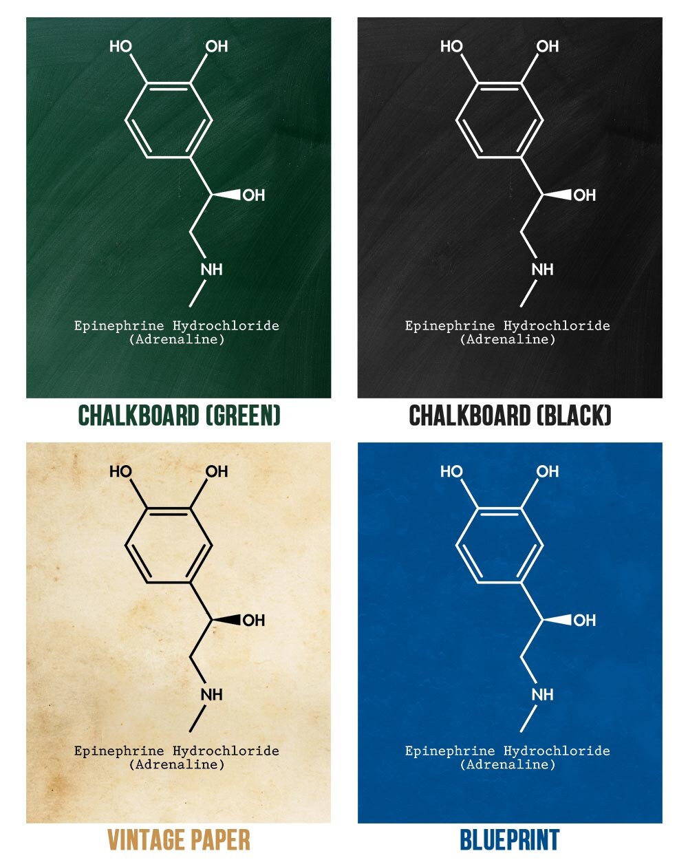 Adrenaline Molecule Poster Print Biology Teacher Gift | Etsy