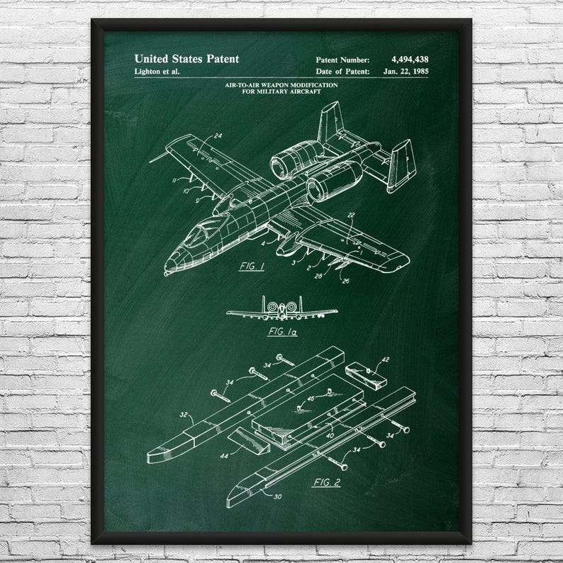 A10 Warthog Patent Art Print: Veteran Gift, Air Force Art - Etsy