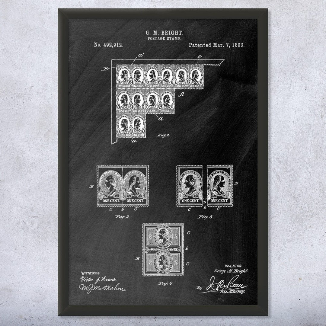 Framed Postage Stamps Wall Art Print Stamp Collector Postal - Etsy