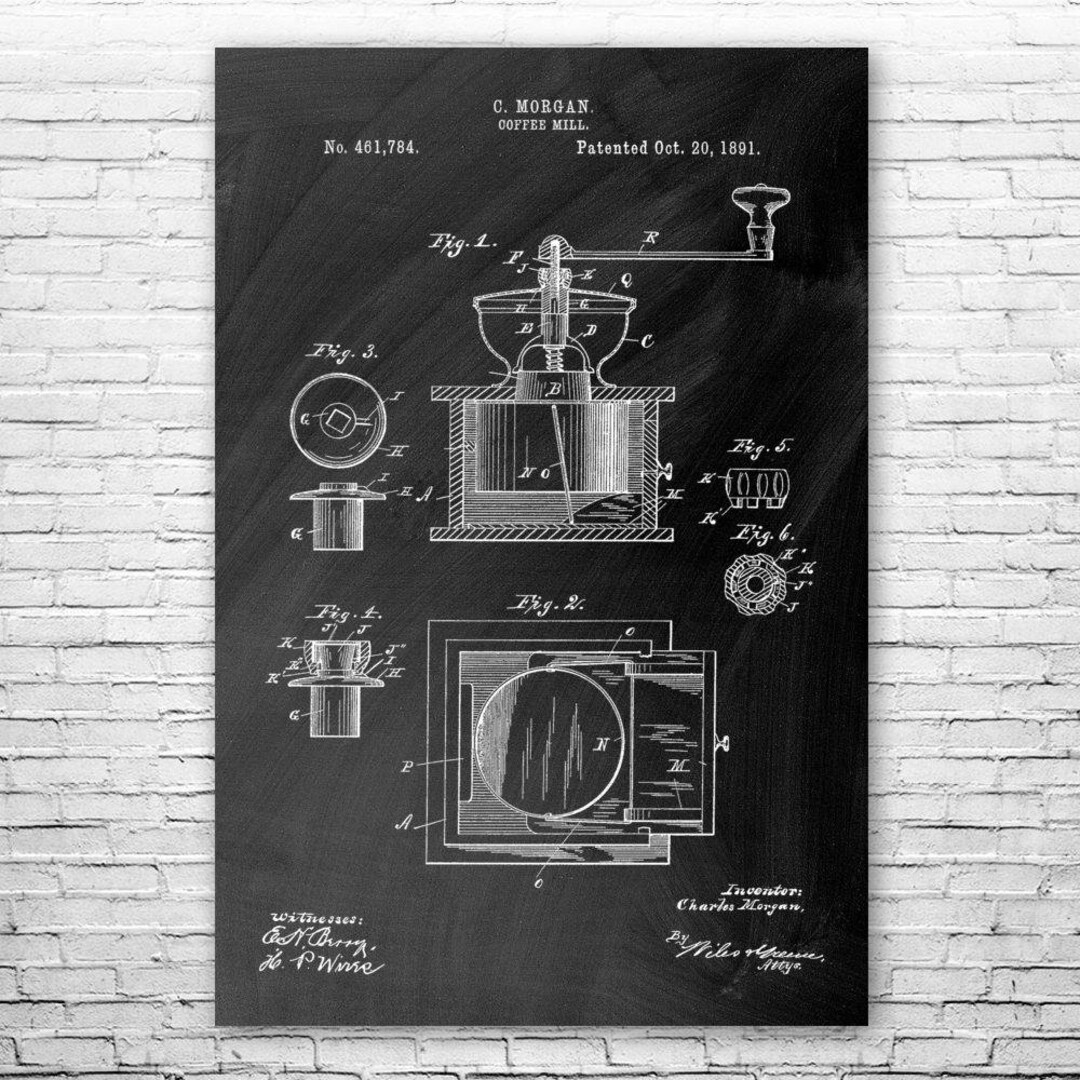 Coffee Grinder Poster Print, Coffee Mill Art, Barista Gift, Restaurant ...