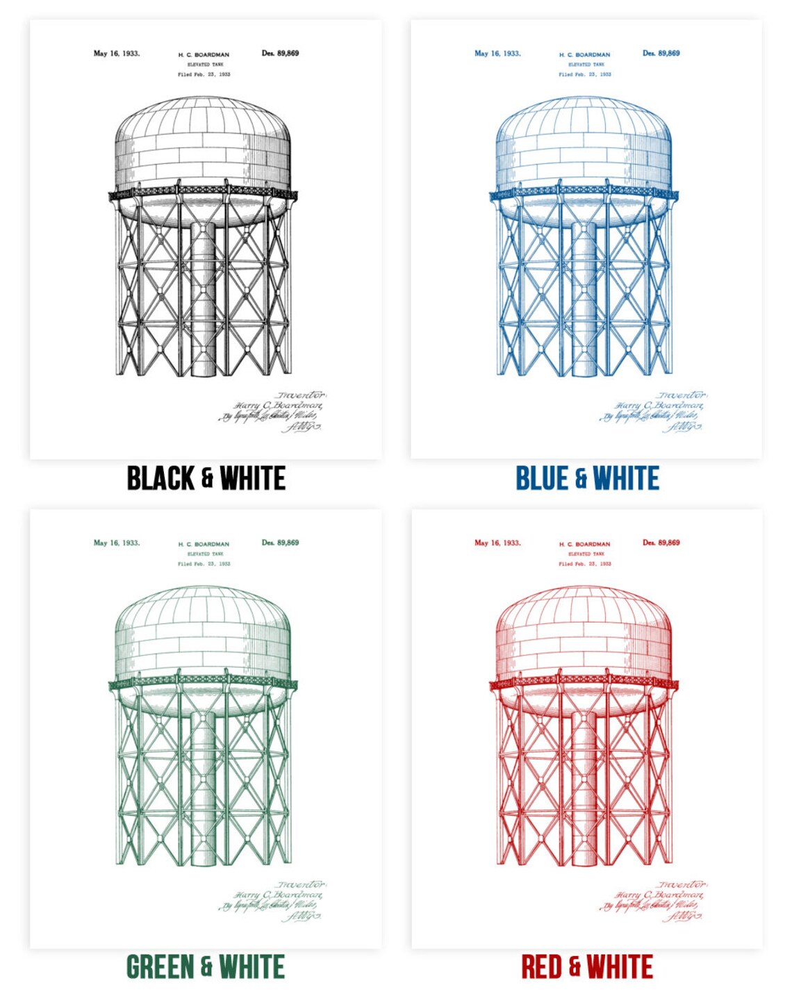 Water Supply Tank Poster Print Water Technician City Worker | Etsy