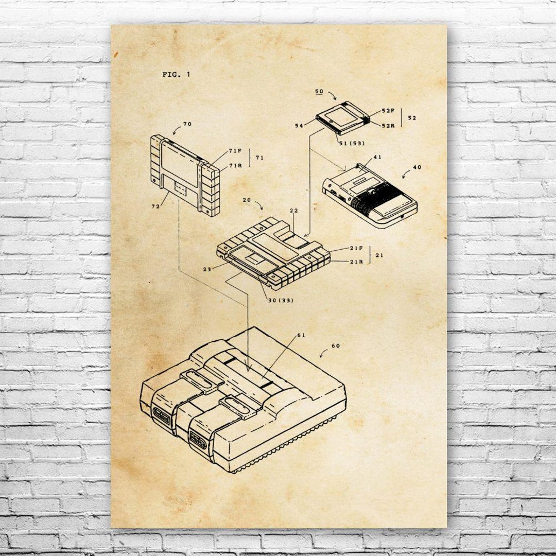 SNES Game Adapter Poster Print, Game Room Decor, Video Game Art, Arcade ...