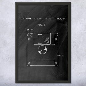 Floppy Disk Patent Art Print: Programmer Gift, Computer Science Art - Etsy