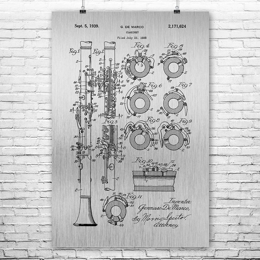 Clarinet Poster Print Musician Gift Recording Studio Art - Etsy Denmark