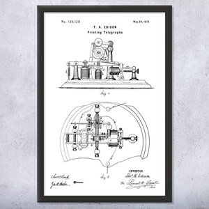 Edison Telegraph Patent Wall Art | Poster, Canvas or Framed | Telegraph ...