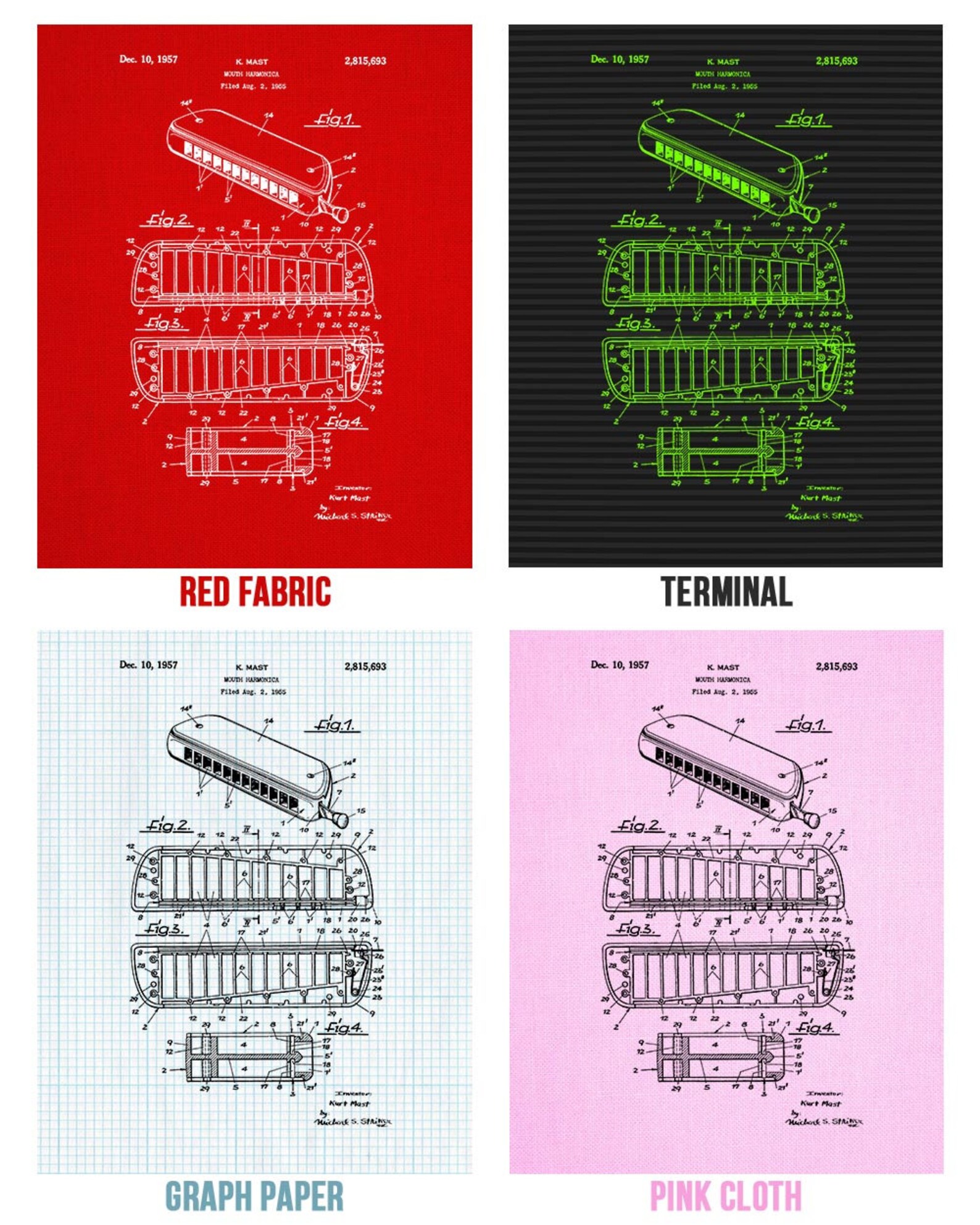 Chromatic Harmonica Poster Print Harmonica Decor Blues | Etsy